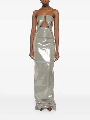 Raquel Diniz Long Sequin Dress - Blue