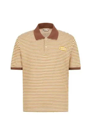 Dries Van Noten Striped Polo - Brown