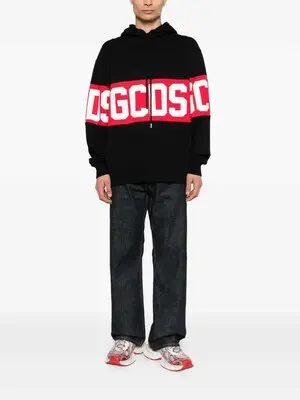 Gcds Striped Hoodie With Logo