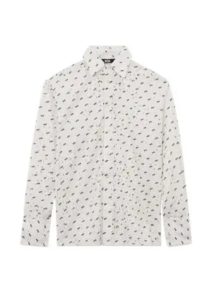 Gcds White Floral Embroidered Shirt - Multi