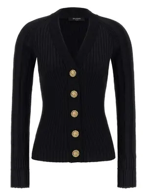 Balmain Buttoned Cardigan - Black