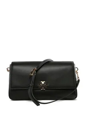 Tory Burch Charlie Small Shoulder Bag With Logo - Black