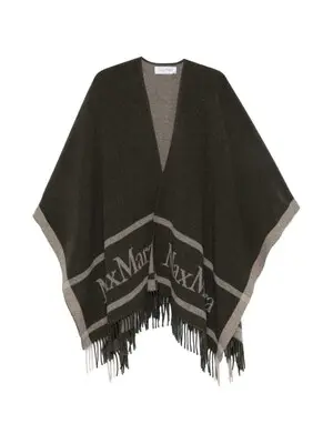 Max Mara Brunello Cucinelli Fringed Poncho - Brown