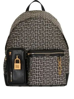 Balmain Pulse Backpack With Jacquard Monogram - Multi