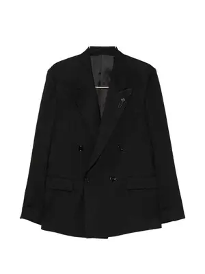 LARDINI Double-breasted Blazer - Black