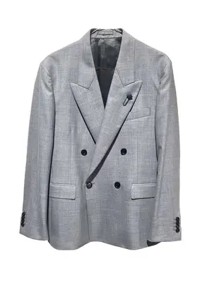 LARDINI Double-breasted Blazer - Grey