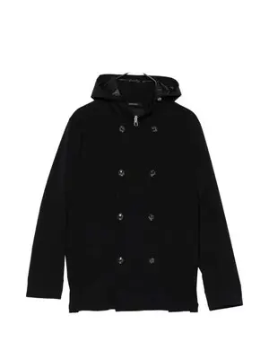 MONTECORE Double-breasted Jacket With Hood - Blue