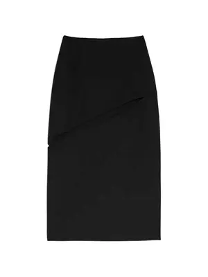 JIL SANDER Midi Skirt With Cut-out Detail - Black