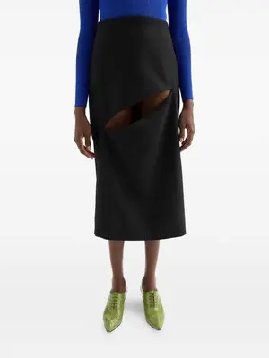 JIL SANDER Midi Skirt With Cut-out Detail