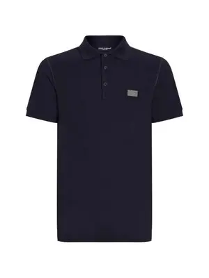 Dolce & Gabbana Polo Shirt With Applique - Blue