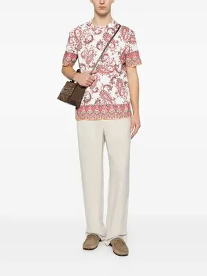 Etro T-shirt With Paisley Trim