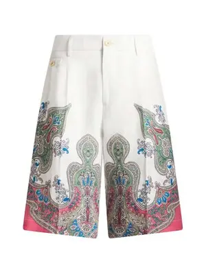 Etro Paisley Print Shorts - White