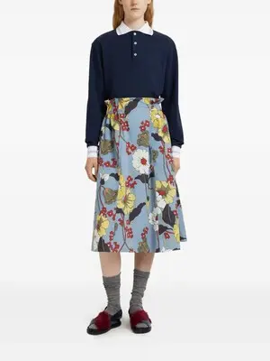 Marni Floral A-line Midi Skirt