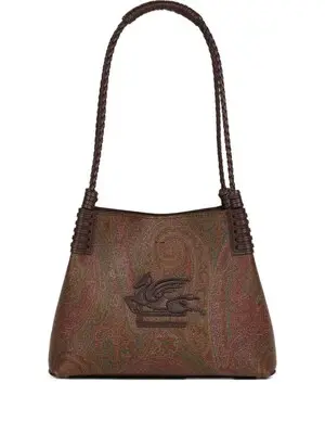 Etro Arnica Libra Small Tote Bag With Paisley Print - Brown