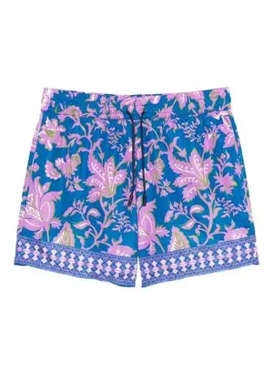 Etro Swim Shorts With Floral Print Trim - Multi