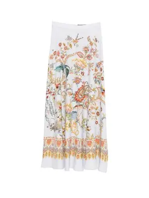 Etro Long Floral Semi-circle Skirt - Multi