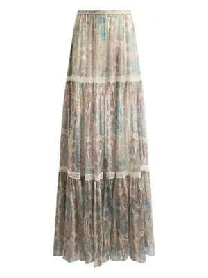 Etro Long Skirt With Paisley Print - Multi