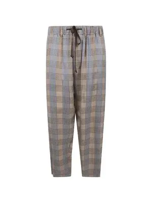 UMA WANG Tartan Drawstring Trousers