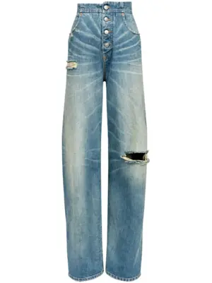 MAISON MARGIELA Straight Jeans With A Worn Effect - Blue
