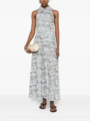 Staud Romy Long Dress With Polo Collar