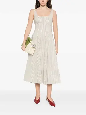 Staud Striped Midi Dress