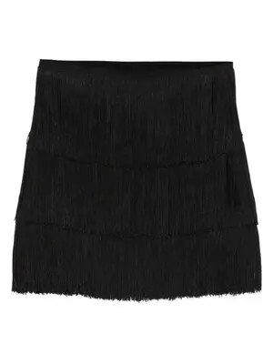 Norma Kamali Fringe Mini Skirt - Black