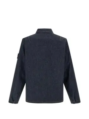 Brunello Cucinelli Sartorio Napoli Denim Jacket With Leather Collar - Blue