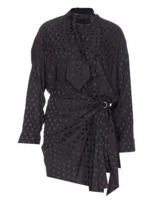 MARANT Dries Van Noten Polka Dot Cape Dress - Black