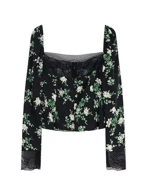 Dolce & Gabbana Floral Lace Trim Blouse