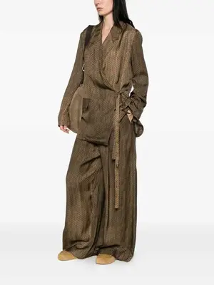 UMA WANG Khloe Belted Jacket With Geometric Pattern