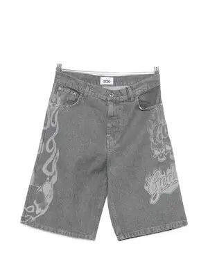Gcds Printed Denim Shorts