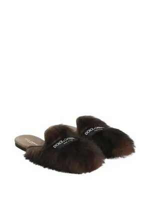 Dolce & Gabbana Suede And Shearling Slippers