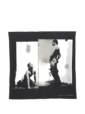 Rick Owens Scarf With Graphic Details - Black