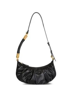 Balmain Ebene Ruffled Shoulder Bag - Black