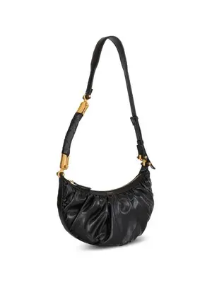 Balmain Ebene Ruffled Shoulder Bag