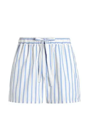 Dolce & Gabbana Striped Bermuda Shorts With Drawstring - Blue
