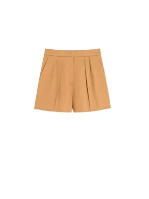 Max Mara Stretch Cotton Satin Shorts Earth