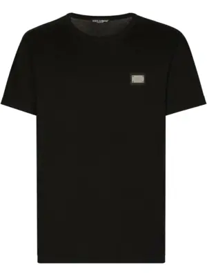 Dolce & Gabbana T-shirt With Logo Plaque - Black