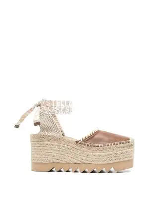 Stella McCartney Gaia `s Wedge Sandal With Back Strap - Brown