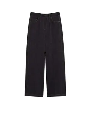 Max Mara Denim-effect Jersey Trousers Navy - Blue