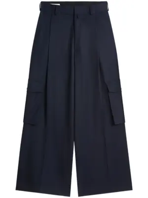 Dries Van Noten Piers Tris Wide-leg Wool Trousers - Blue