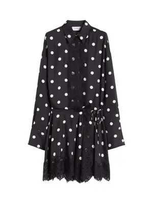 Sportmax Short Dress With Lace - Black