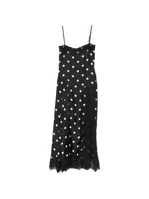 Sportmax Long Polka Dot Dress - Black