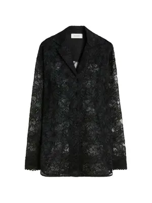 Sportmax Floral Lace Shirt - Black