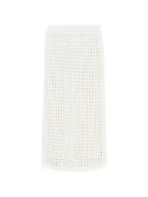 Max Mara Openwork Skirt - White