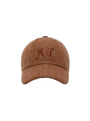 Max Mara Raffia-effect Baseball Cap Amber