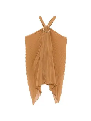 Max Mara Mxevalzer Ring-pleated Top - Brown
