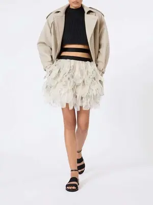 Max Mara Sleeveless Crop Sweater In Plain Cotton
