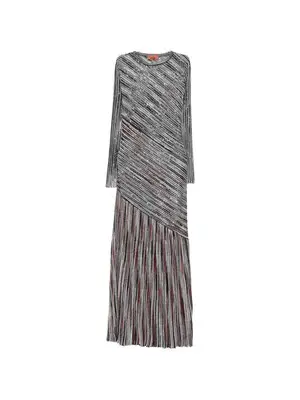 Missoni Long Striped Dress Embellished With Sequins - Multi