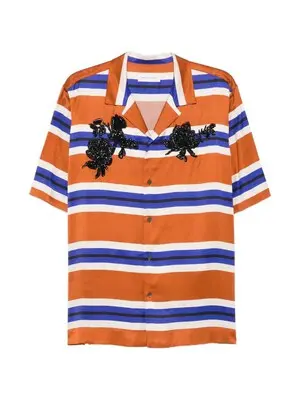 Dries Van Noten Striped Shirt Decorated With Beads